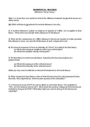 MRI 2 questions - Problem sheet 4 - MRI Study group 2 Question B- Which ...