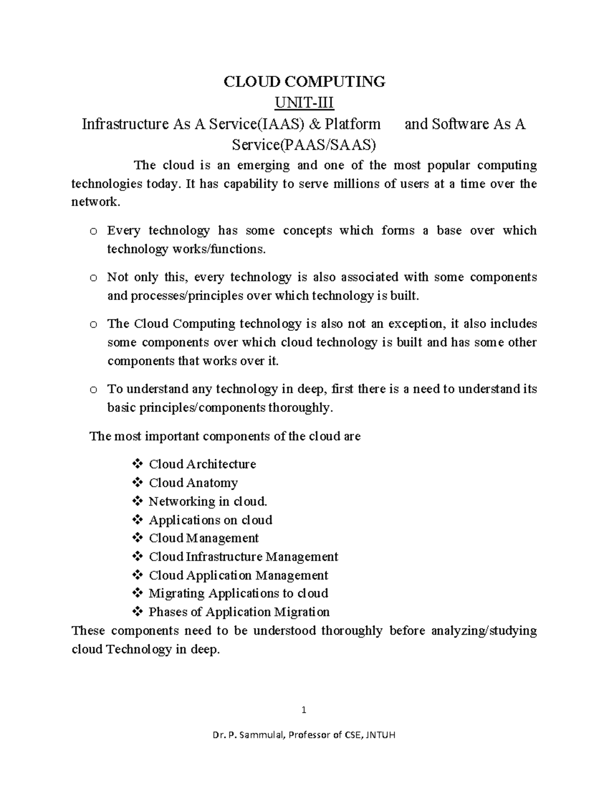 CC unit - 3 - cc notes - 1 CLOUD COMPUTING UNIT-III Infrastructure As A ...