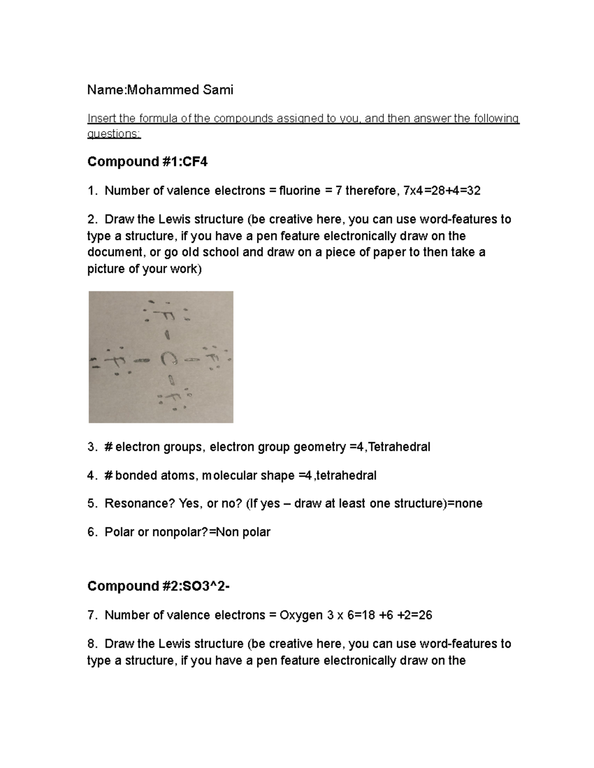 Chem note - chemistry notes - Name:Mohammed Sami Insert the formula of ...