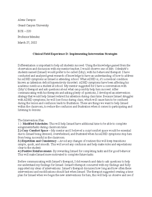 ECE-220-ELA Lesson Plan - ECE-220 - GCU - Studocu