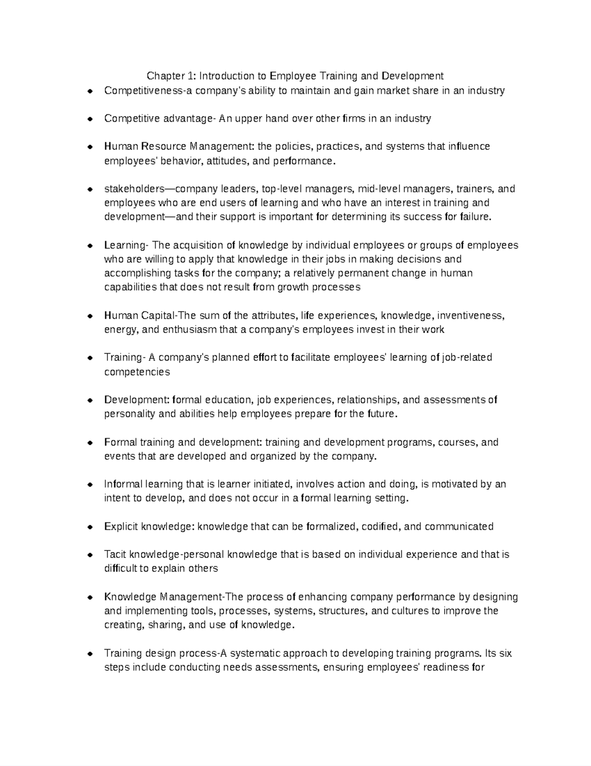 Chapter 1 Introduction to Employee Training and Development Terms ...