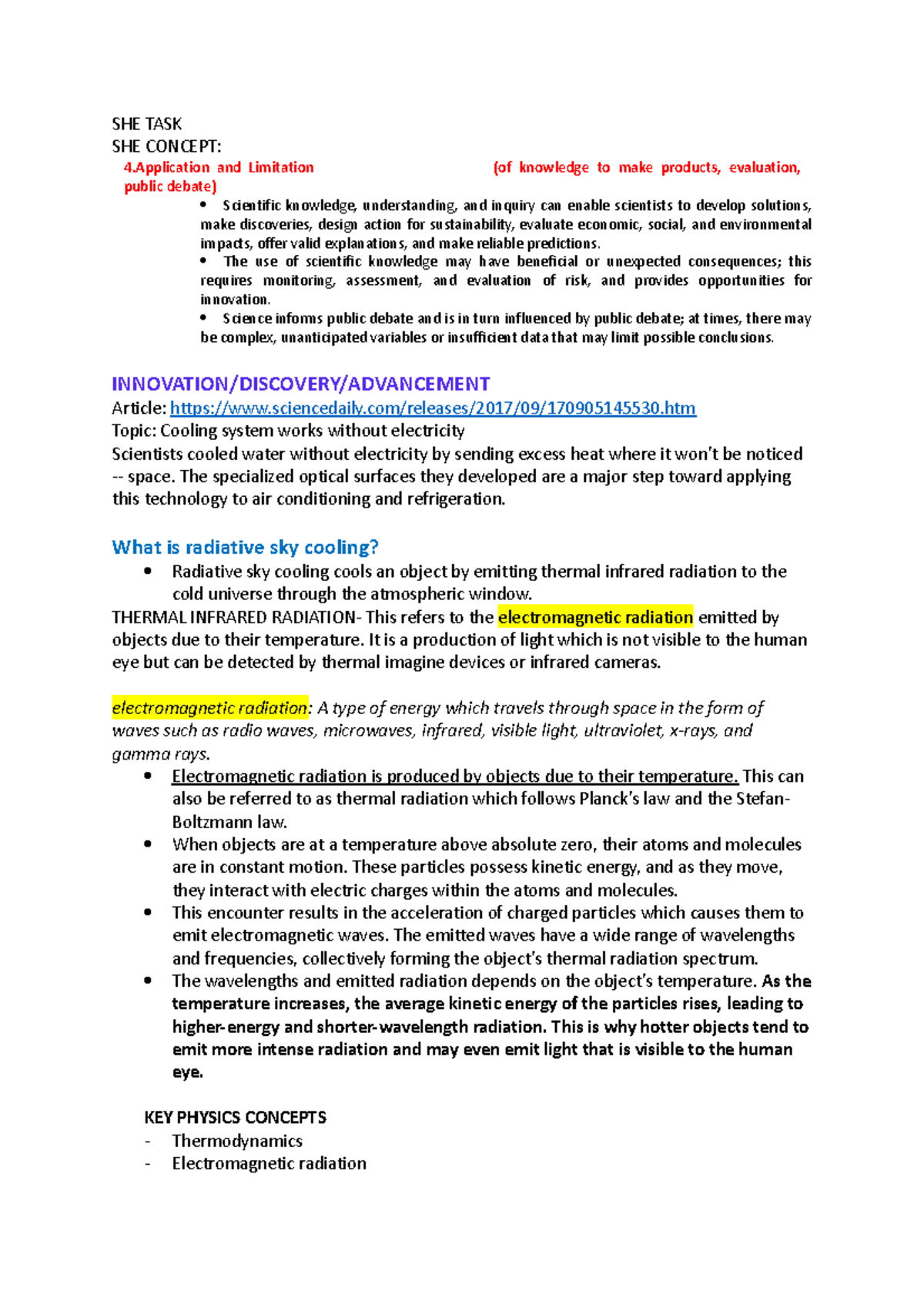 SHE TASK - SHE task on stage 1 topic - SHE TASK SHE CONCEPT: 4 and ...