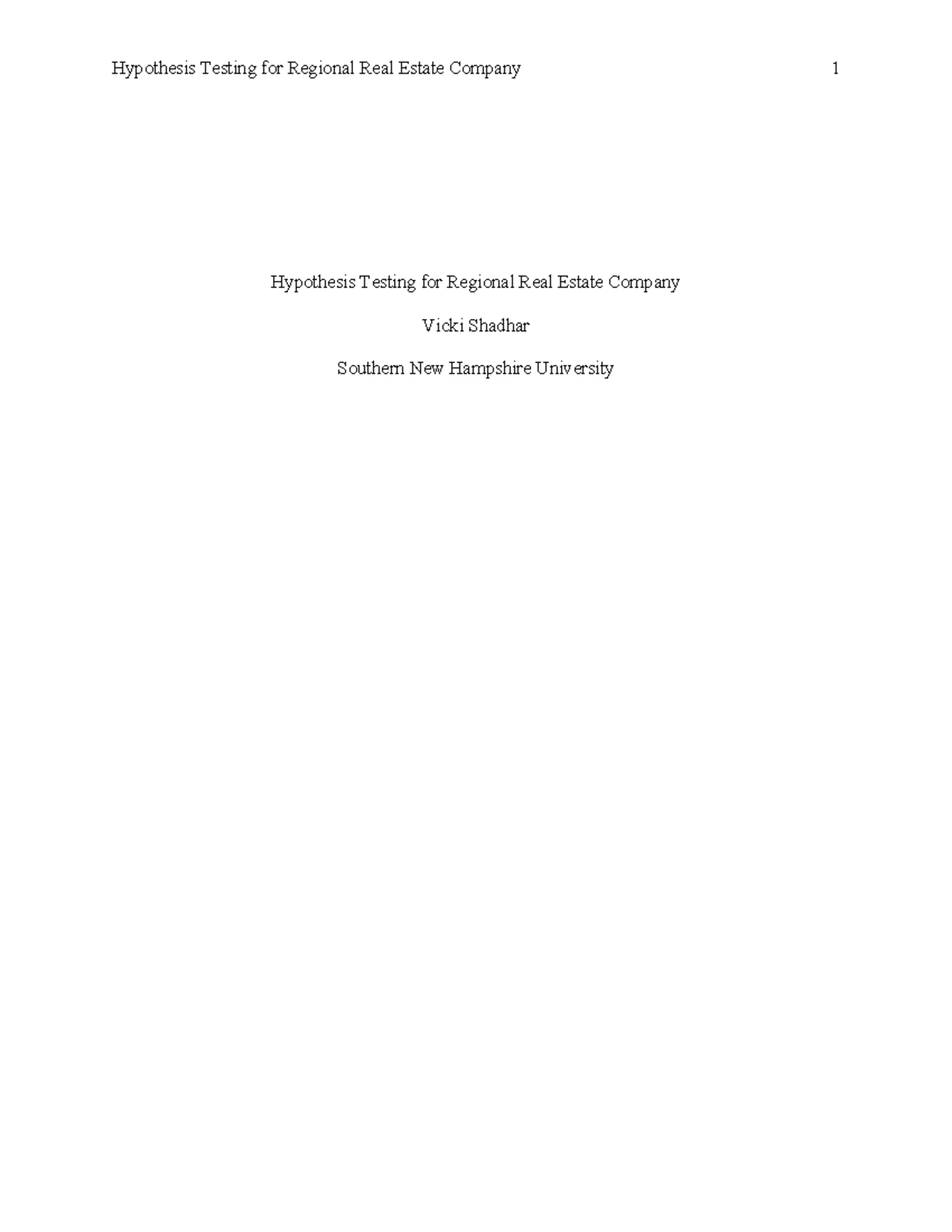 MAT 240 Module Five Assignment Template - Hypothesis Testing for ...