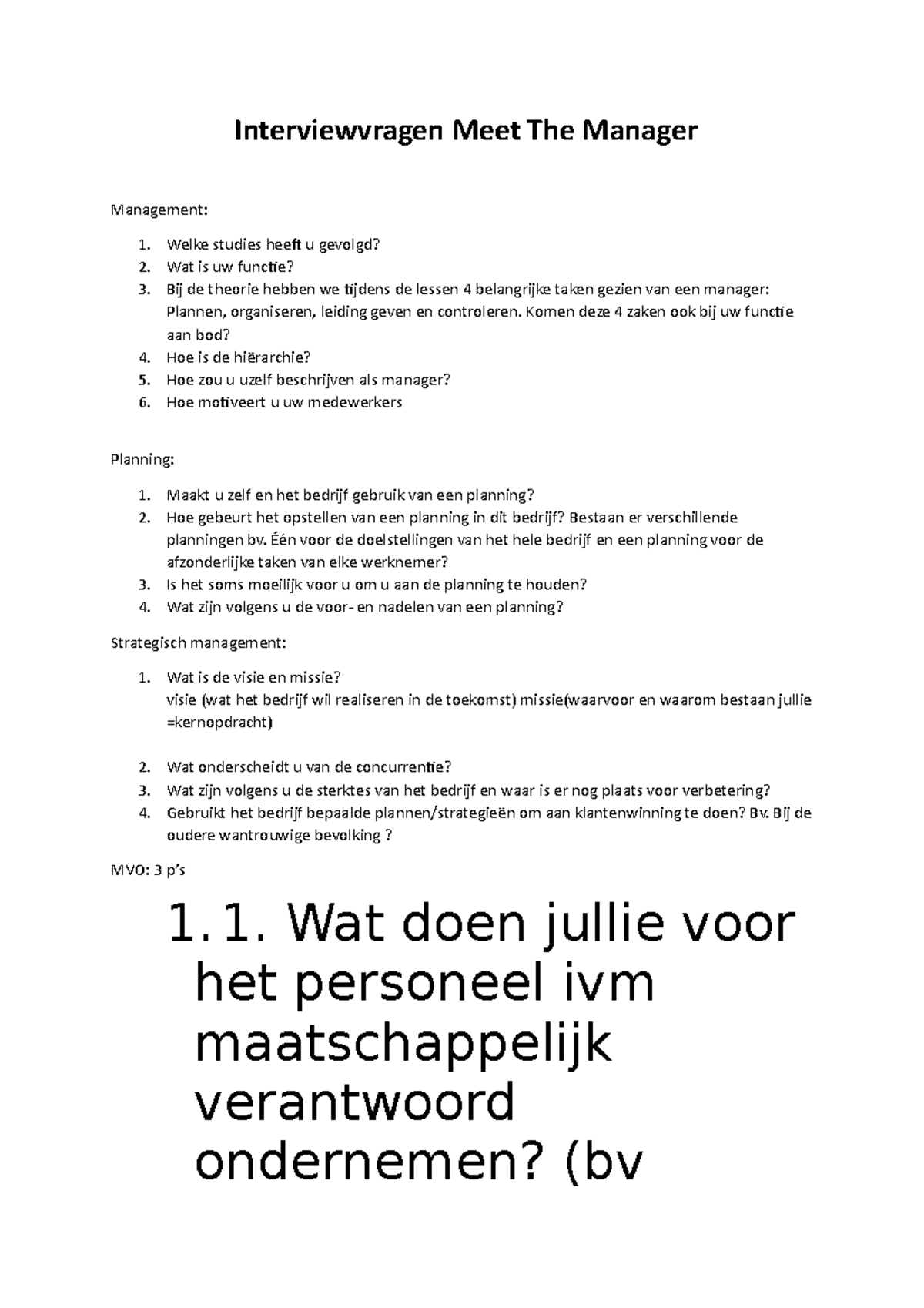 Interview vragen MTM - Interviewvragen Meet The Manager Management ...