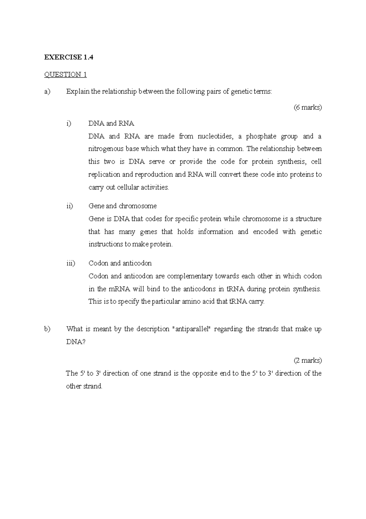 Exercise 1 - EXERCISE 1. QUESTION 1 a) Explain the relationship between ...