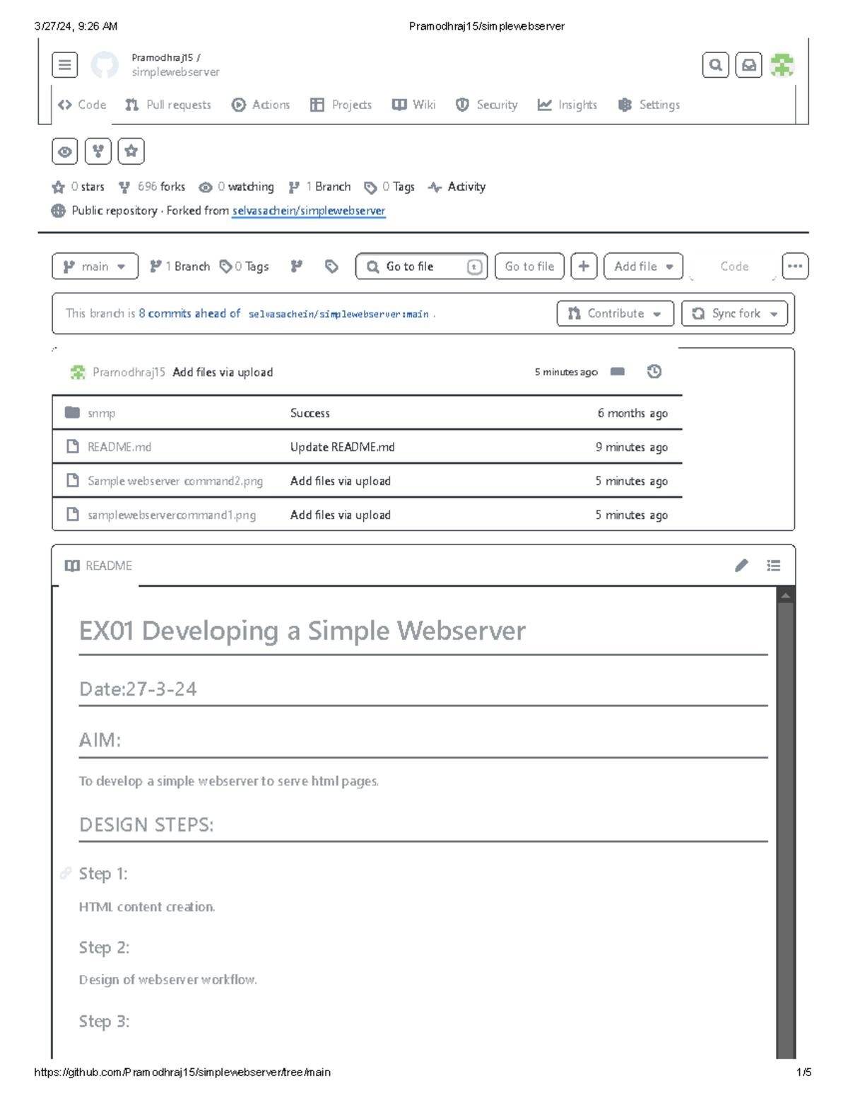 Pramodhraj 15 simplewebserver - 0 stars 696 forks 0 watching 1 Branch 0 Tags Activity Public ...