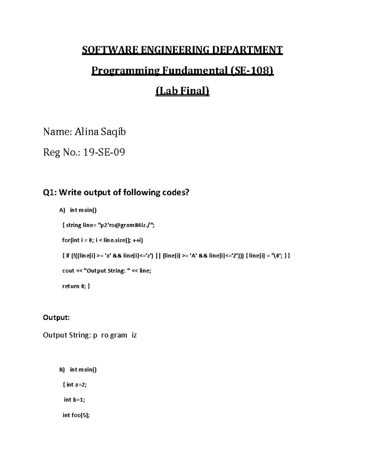 Final 19 10 October 2020 Questions And Answers Warning Tt Undefined Function 32 Software