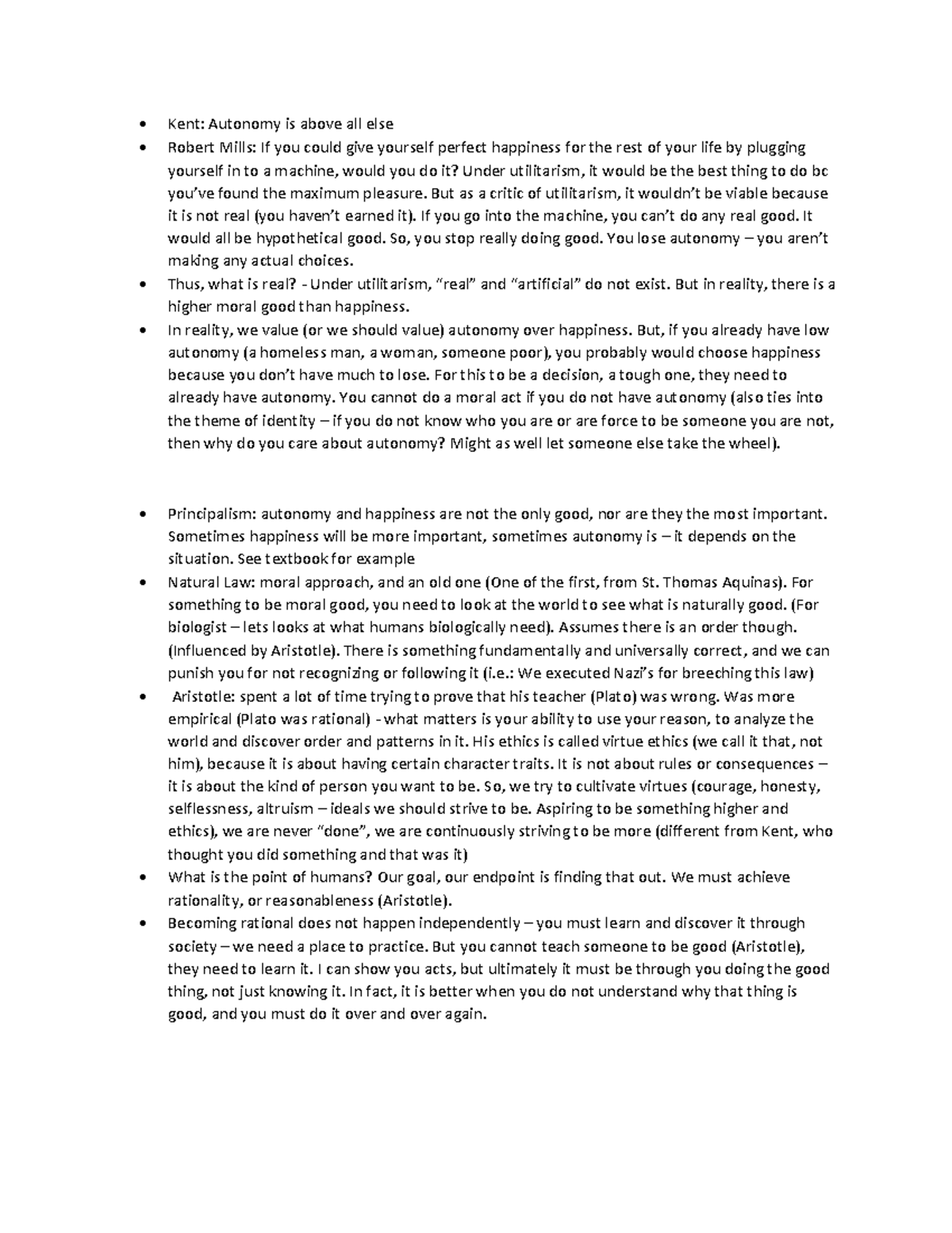 Class Notes Lecture #4 - Kent: Autonomy is above all else Robert Mills ...