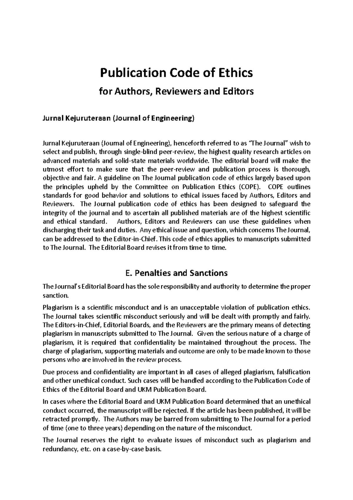 Jurnal-Kejuruteraan-E - Publication Code of Ethics for Authors ...