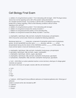 Cell Biology Lab Final Exam Review - Cell Biology Lab Final Exam Review ...