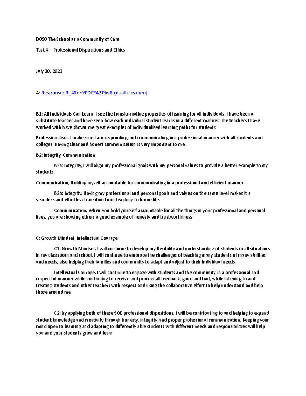 D090 Task 4 attempt 2 - This is a passing task. I had minor revisions ...