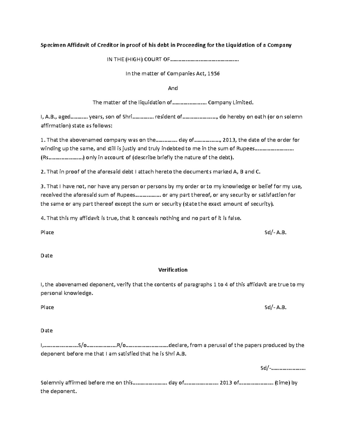 Format OF Plaint AND Written Statement - Format of Plaint In the Court ...