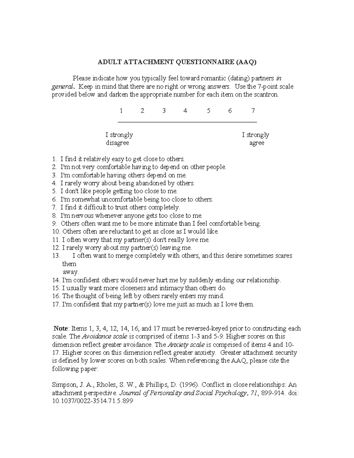 Adult%20Attachment%20Questionnaire%20%28AAQ%29 - ADULT ATTACHMENT ...