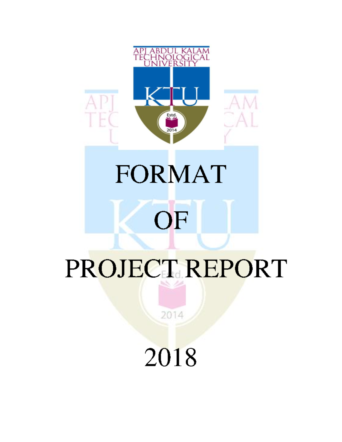 Report format - engineering - FORMAT OF PROJECT REPORT 2018 Size – A4 ...