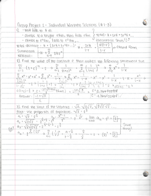 Telescoping Series HW - MATH 153 - Studocu
