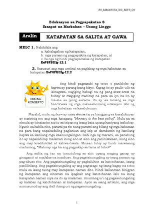 ESP7 Q4 Module-1 - esp module - Edukasyon sa Pagpapakatao Ikaapat na Markahan – Modyul 1: Ang ...