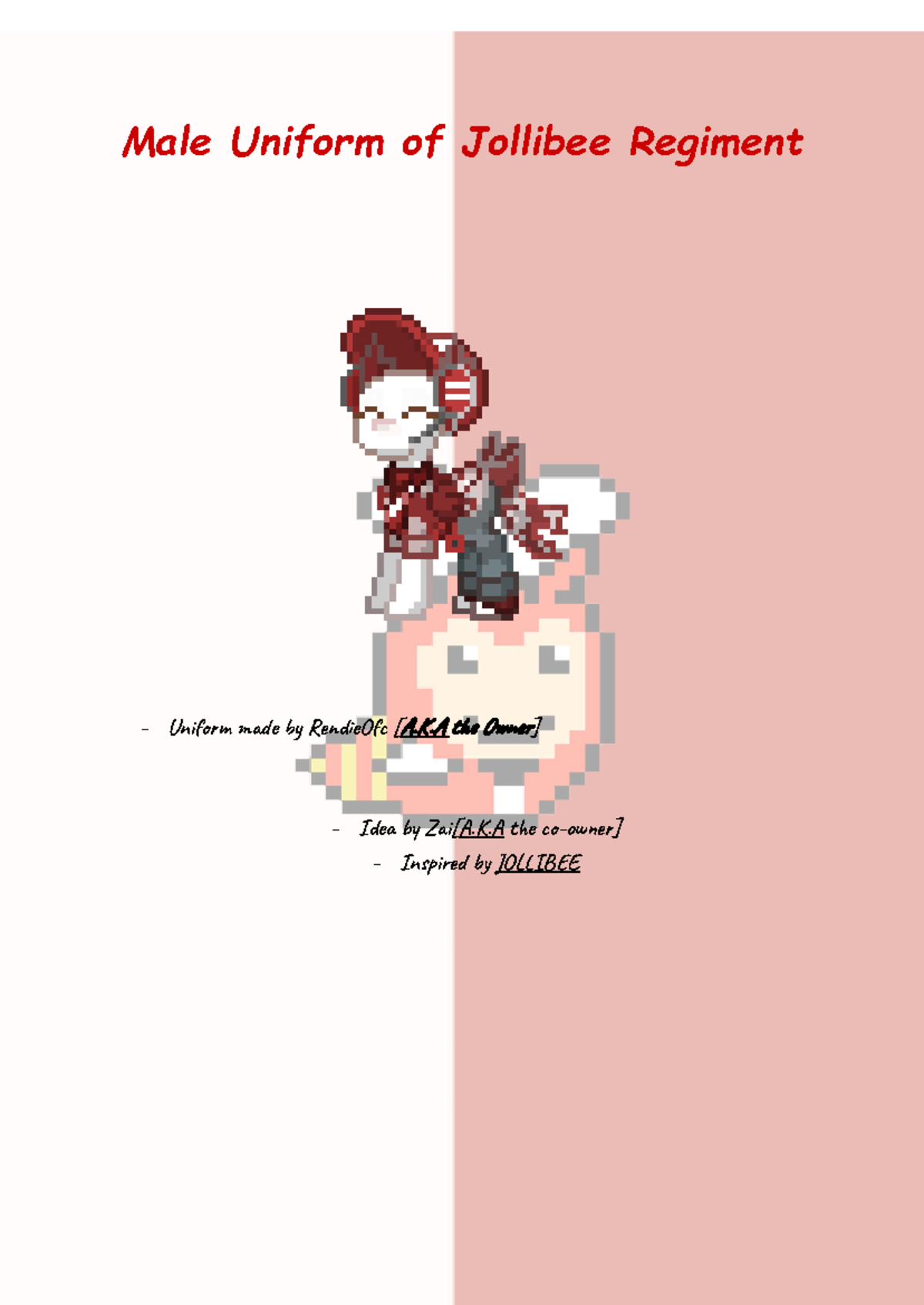 Male Uniform of Jollibee - K te On] Ide Zi[A.K te -ow] Inir y JOBE ...