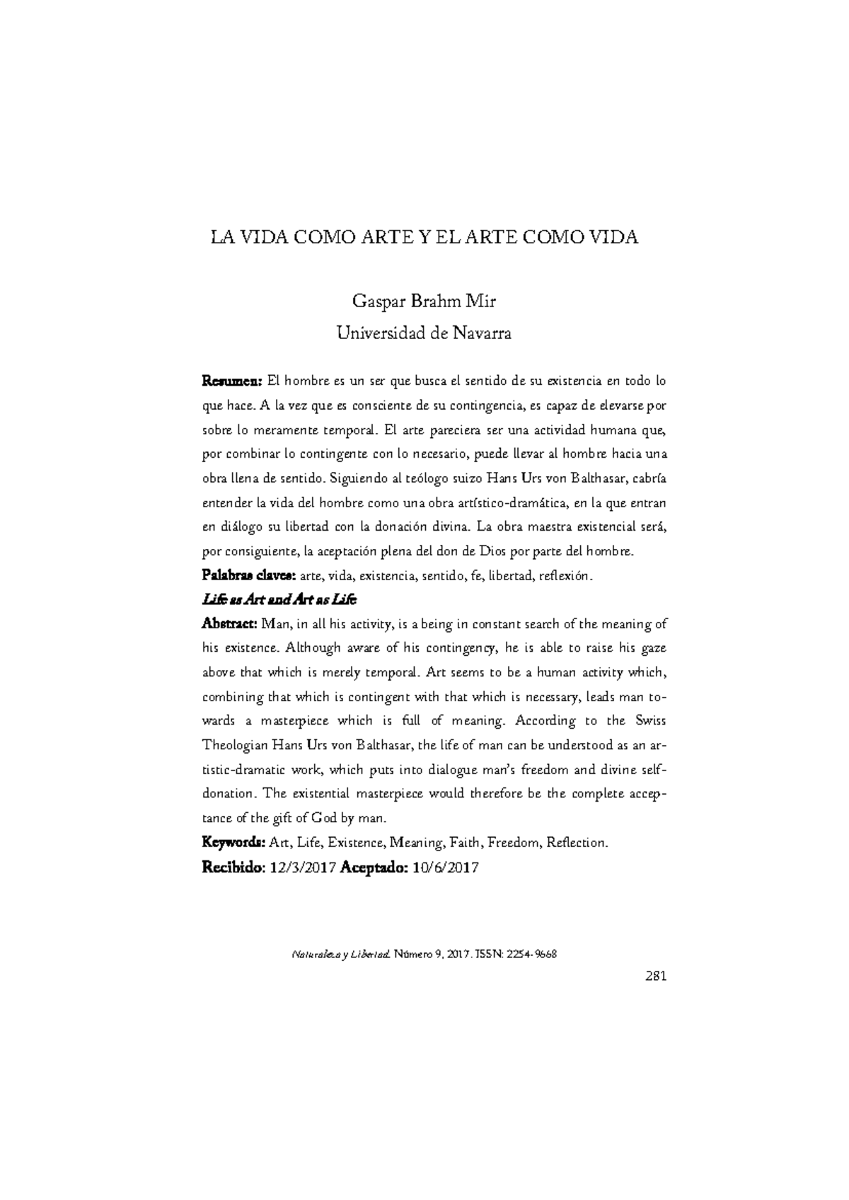 Dialnet-La Vida Como Arte YEl Arte Como Vida-7322007 - Naturaleza y ...