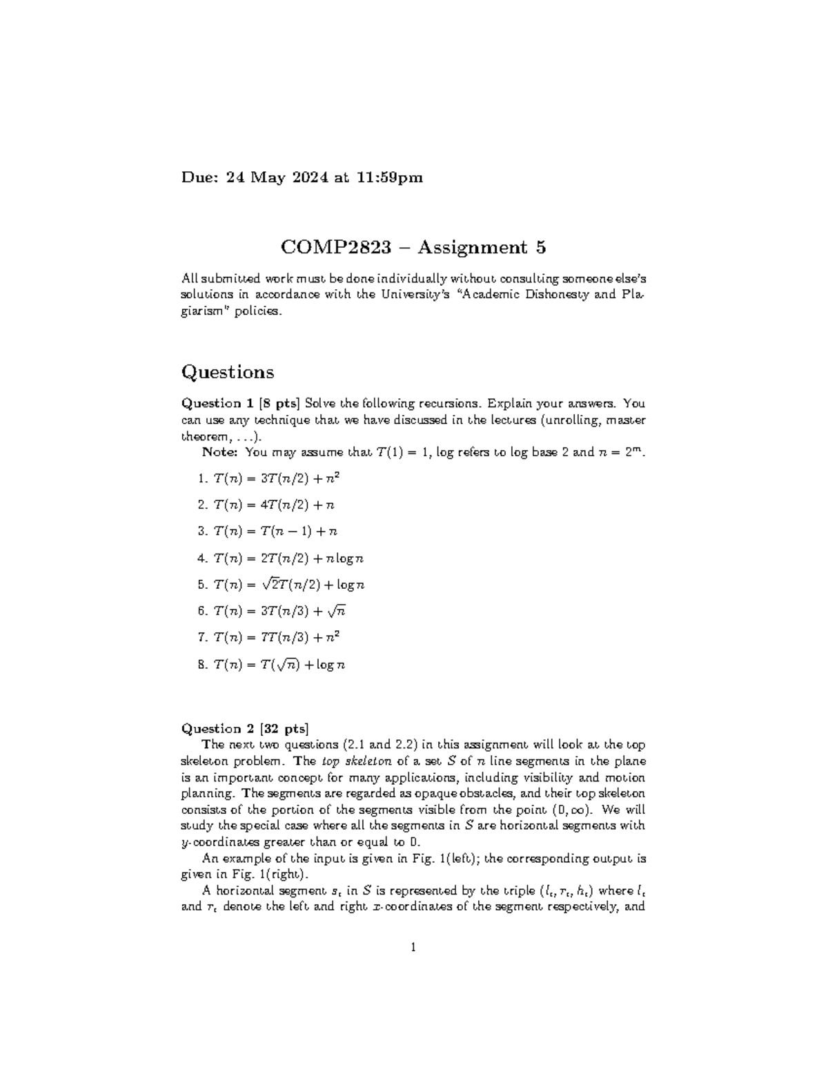 Assignment 5 - Question - Due: 24 May 2024 at 11:59pm COMP2823 ...