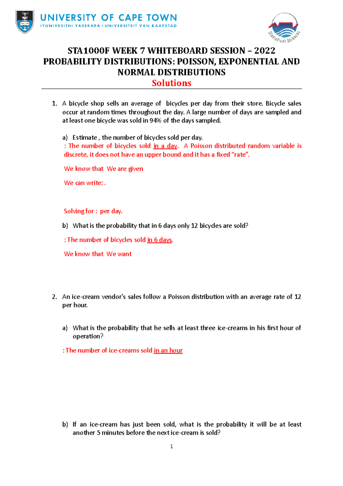 STA1000F WEEK 7 Solutions - STA1000F WEEK 7 WHITEBOARD SESSION – 2022 ...