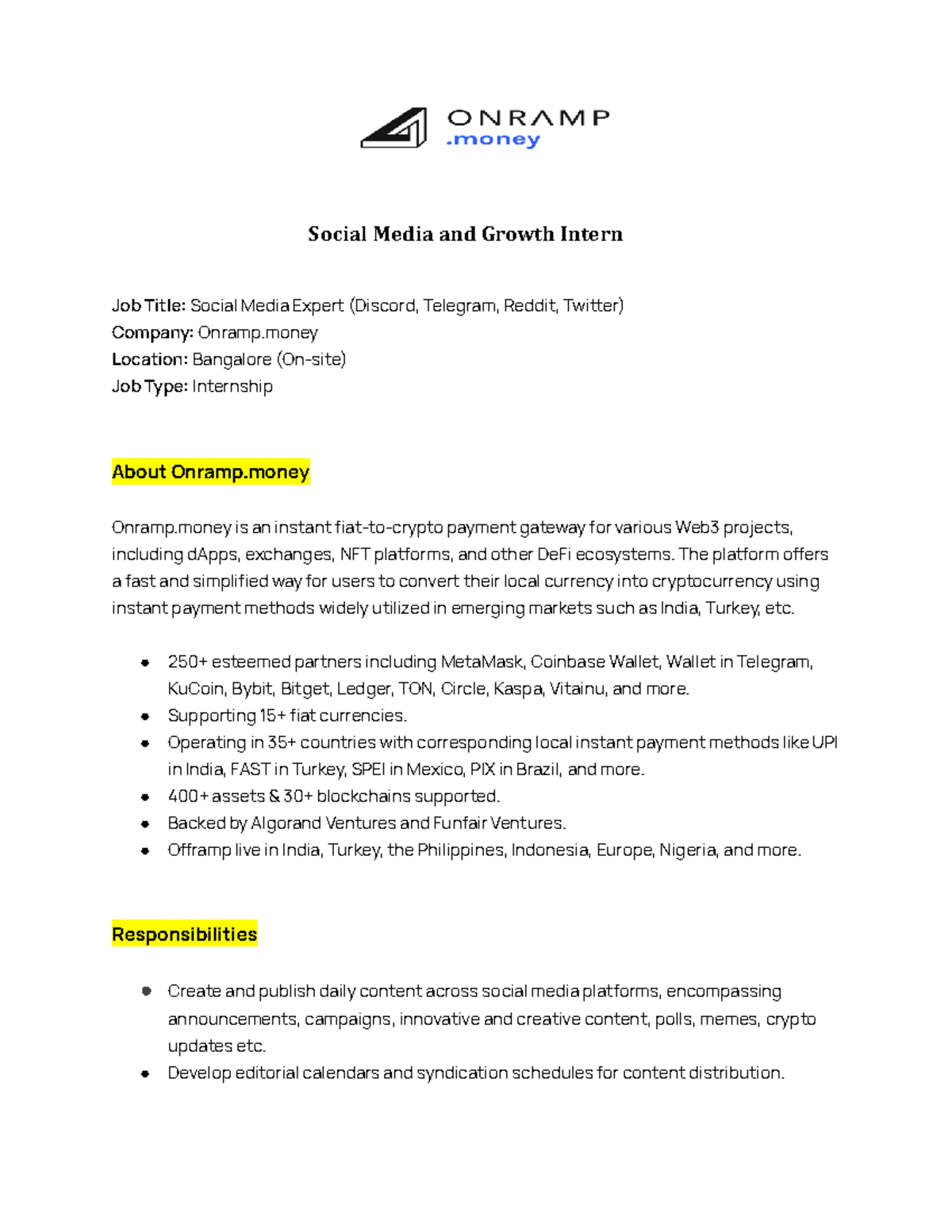 Social Media Intern- JD - Social Media and Growth Intern Job Title ...