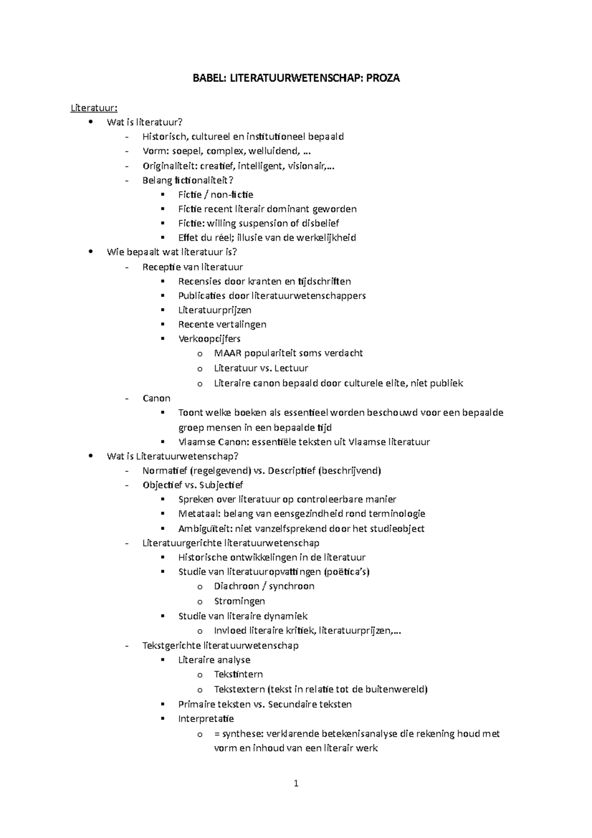 Literatuurwetenschap Babel: Proza - BABEL: LITERATUURWETENSCHAP: PROZA ...