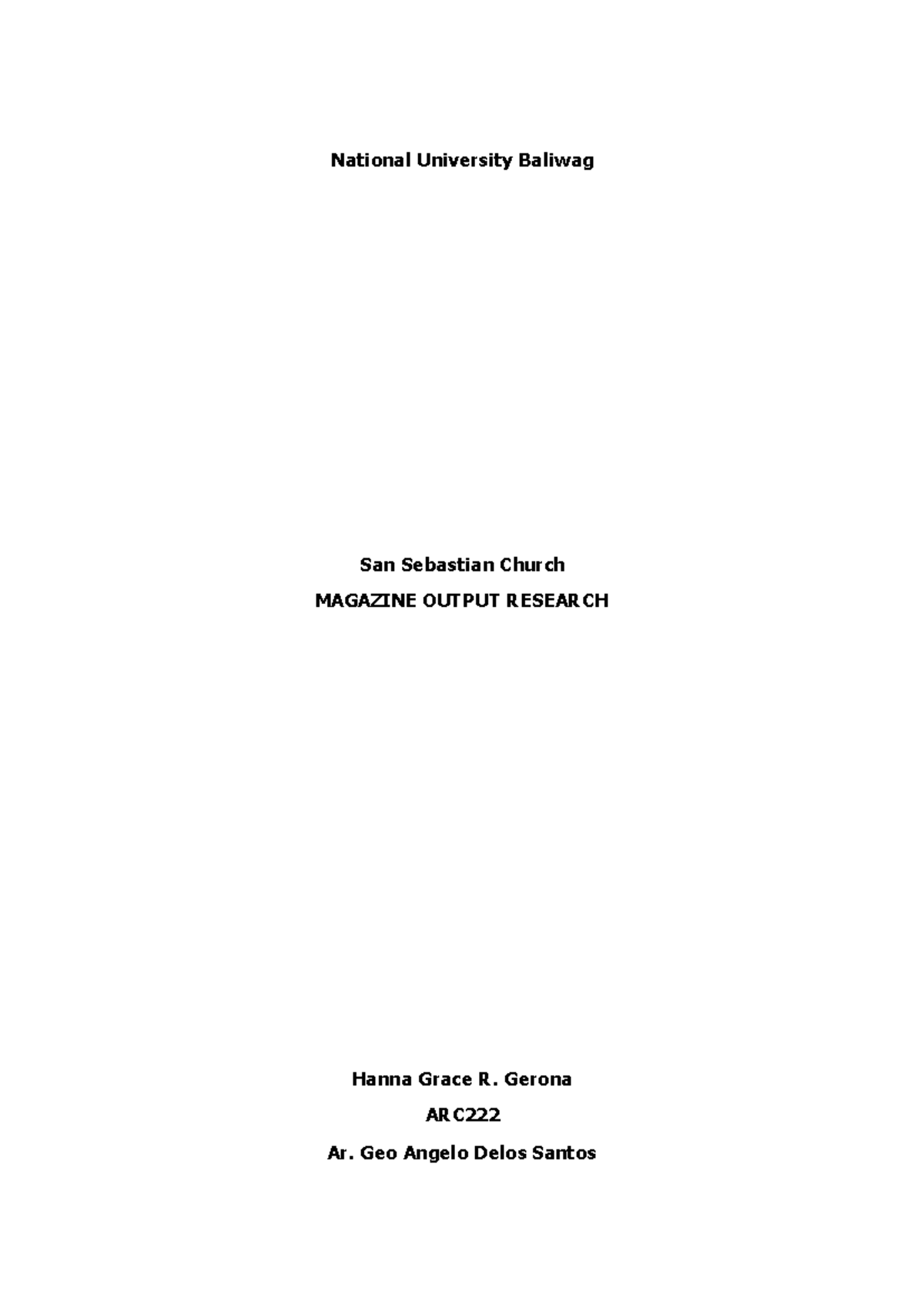 Magazine Research Output - National University Baliwag San Sebastian ...