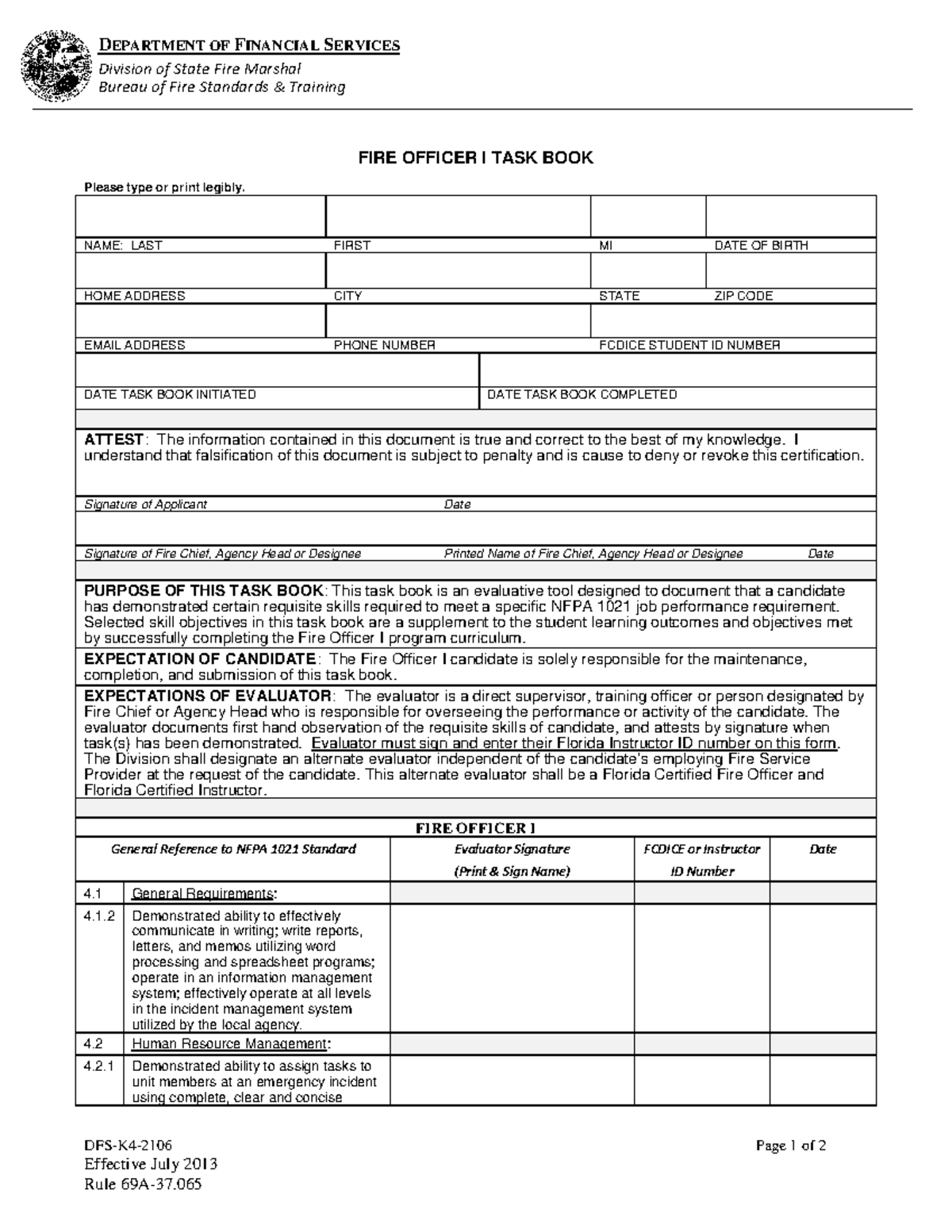 Fire Officer Studyguide - DEPARTMENT OF FINANCIAL SERVICES Division of ...