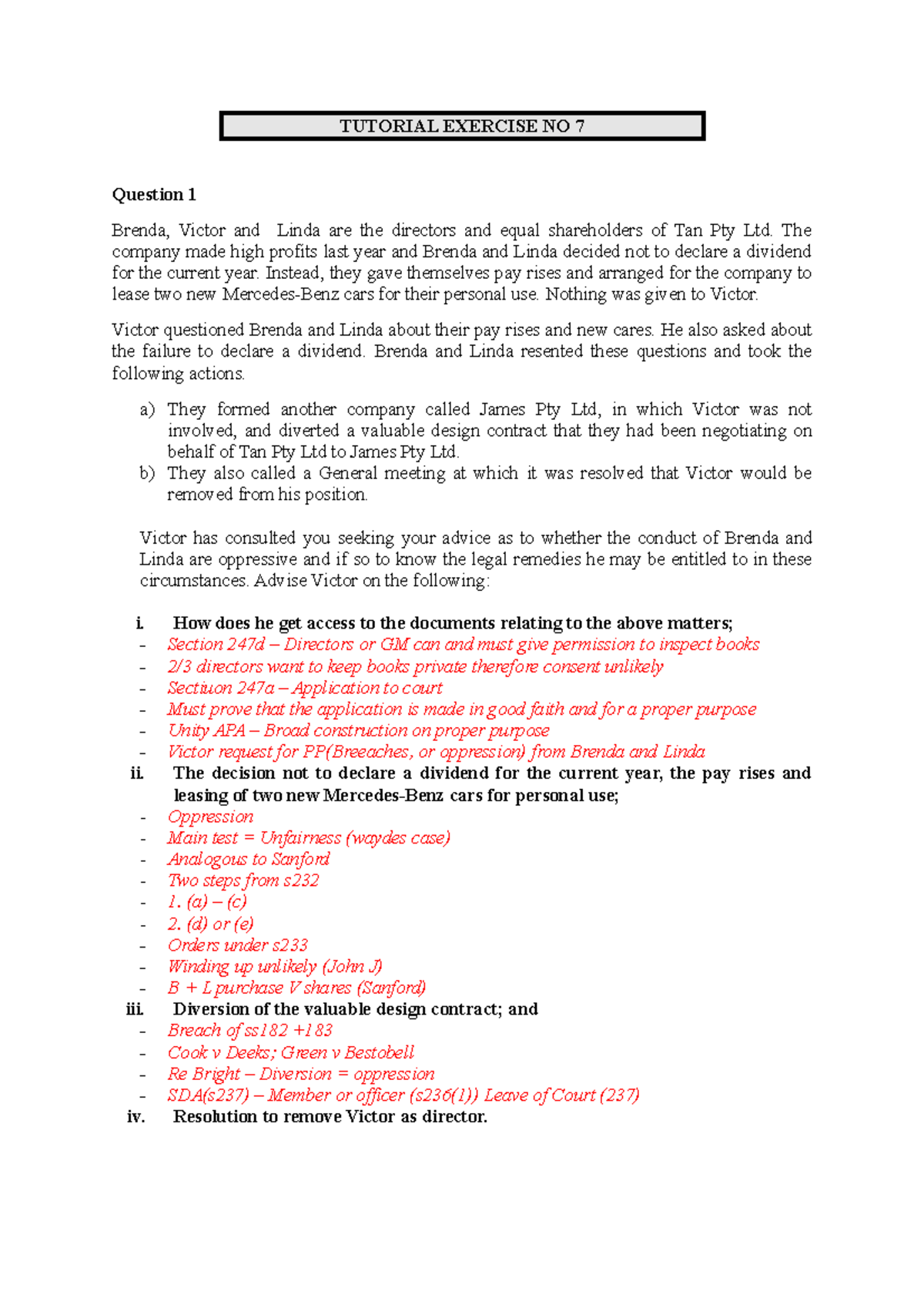 Tutorial Exercise No 7 Practice Material Tutorial Exercise No 7