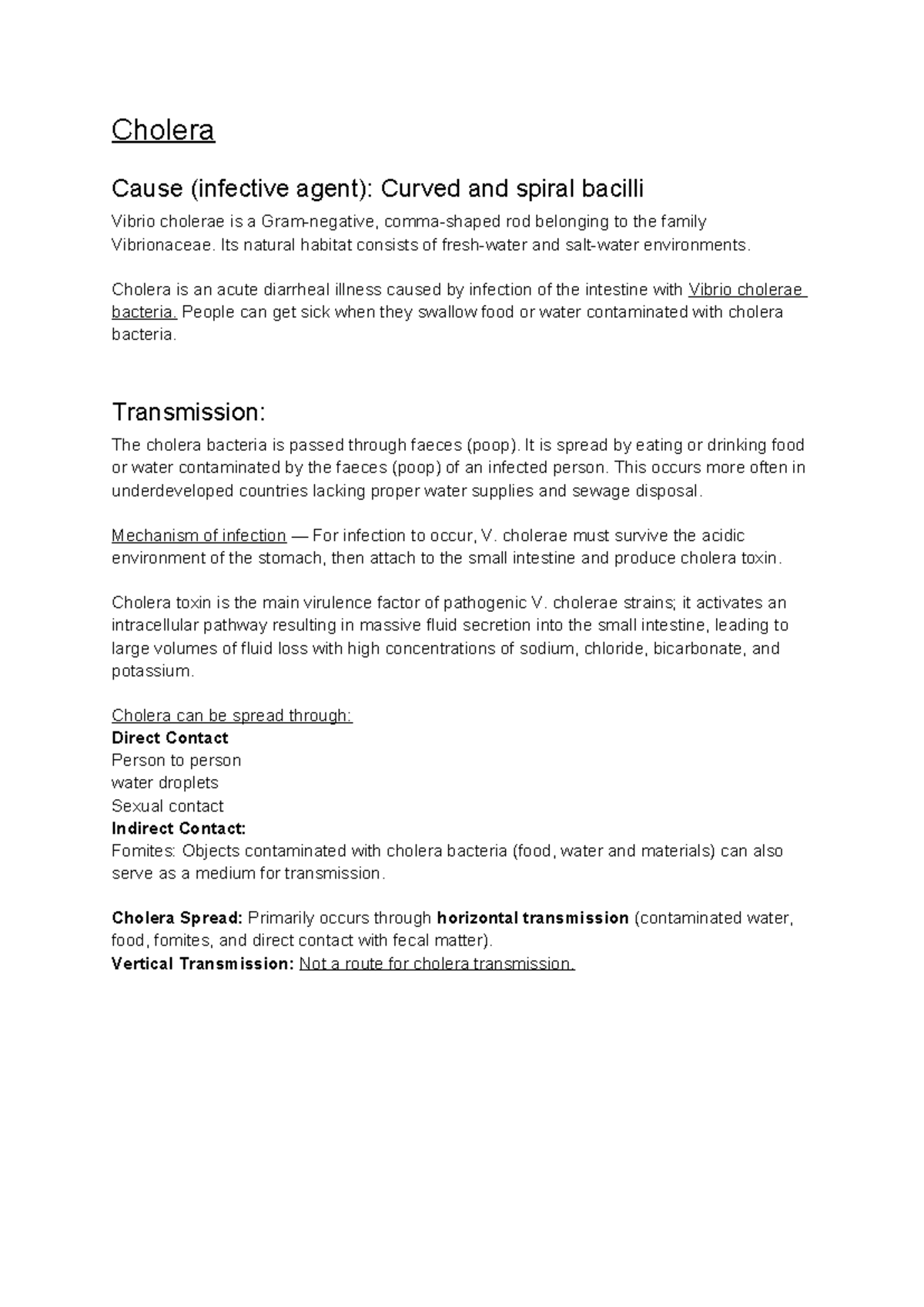 BIO Study- Cholera - Cholera Cause (infective agent): Curved and spiral ...