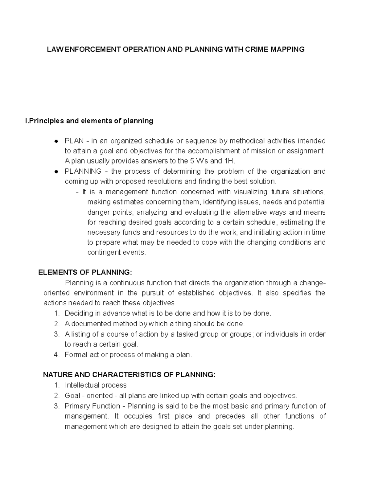 LAW Enforcement Operation AND Planning WITH Crime Mapping - LAW ...
