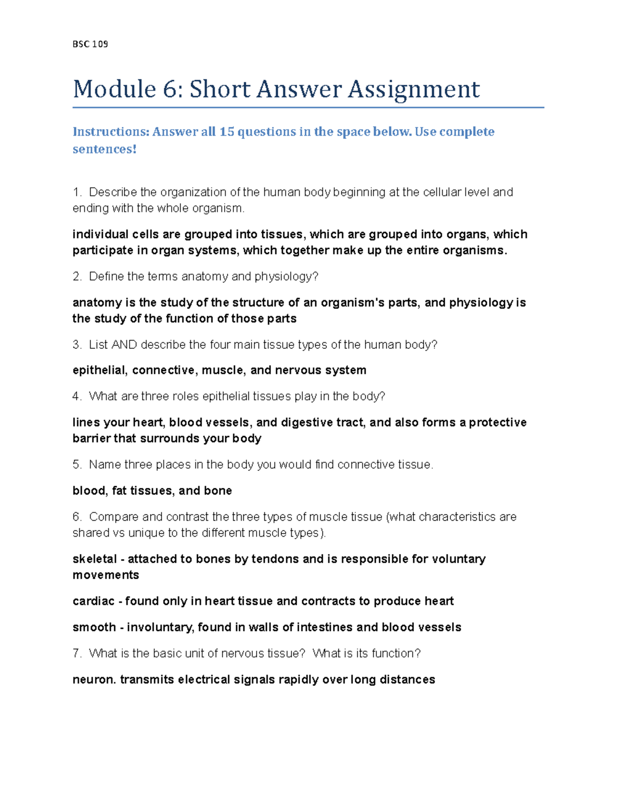 Alexandriabarker mod6Assign - BSC 109 Module 6: Short Answer Assignment ...