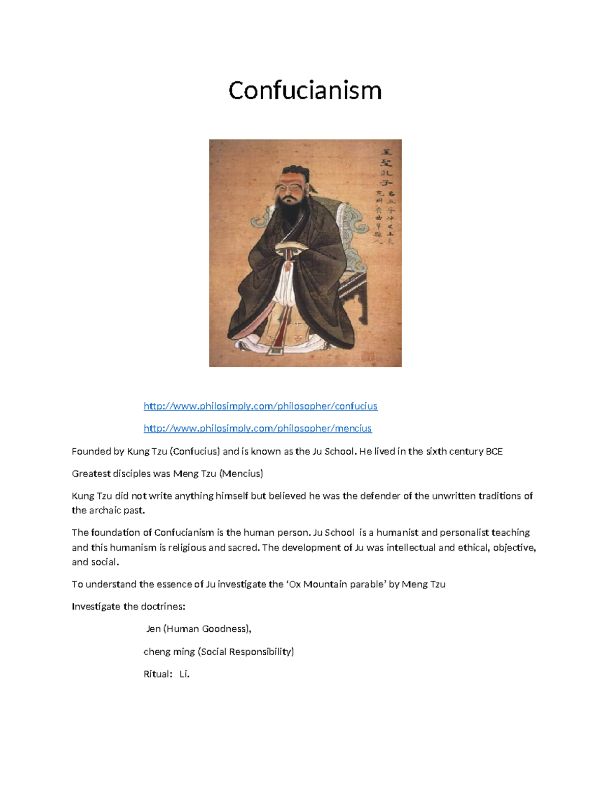 (M) Confucianism - Yr 11 Ancient Religions - Moodle - Confucianism ...