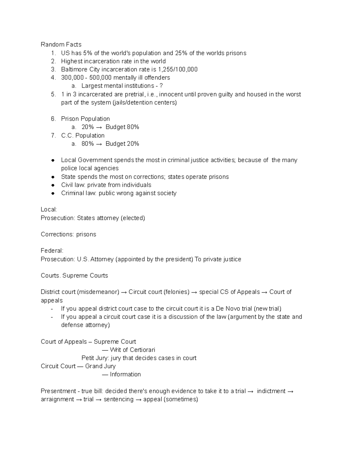 Community Corrections - Random Facts 1. US has 5% of the world's ...