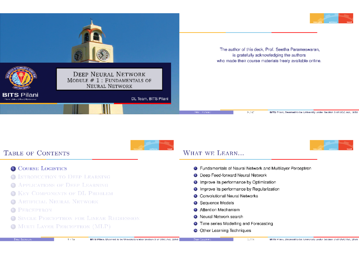 DL Merged 4In1 - BITS WILP M Tech Data Science & Engineering - Studocu