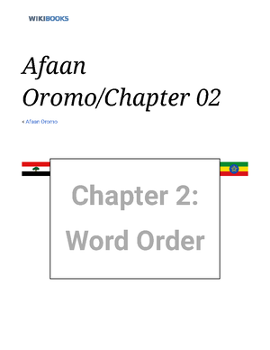 Afaan Oromo Chapter 03 - Wikibooks, open books for an open world - Afaan Oromo/Chapter 03