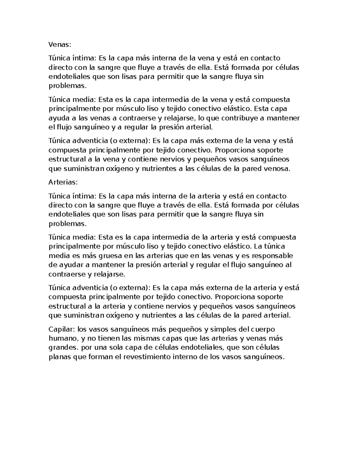 Info de vasos - Venas: Túnica íntima: Es la capa más interna de la vena ...