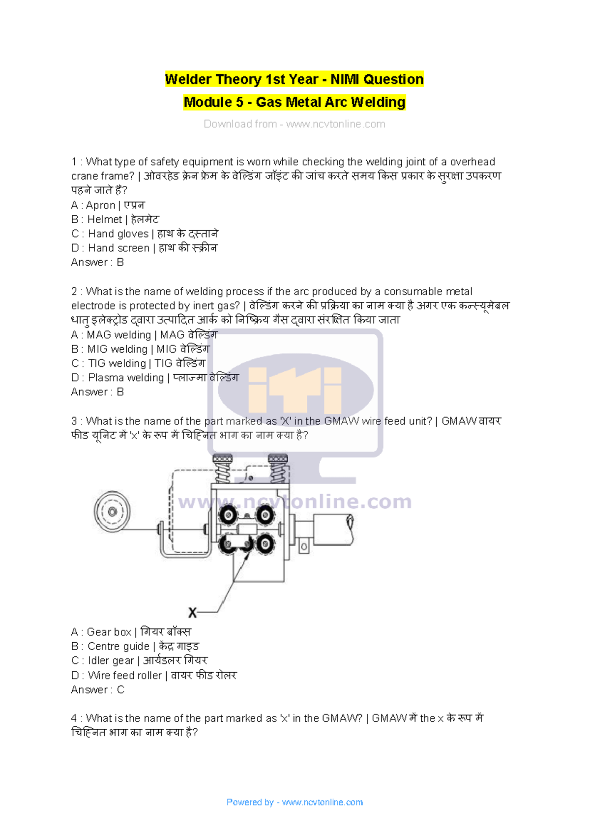 Module 5 - Gas Metal Arc Welding - Welder Theory 1st Year - NIMI ...