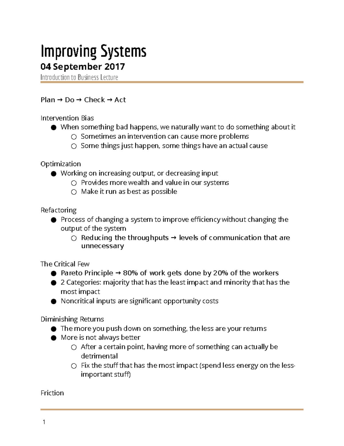Chapter 7: Improving Systems - Improving Systems 04 September 2017 ...