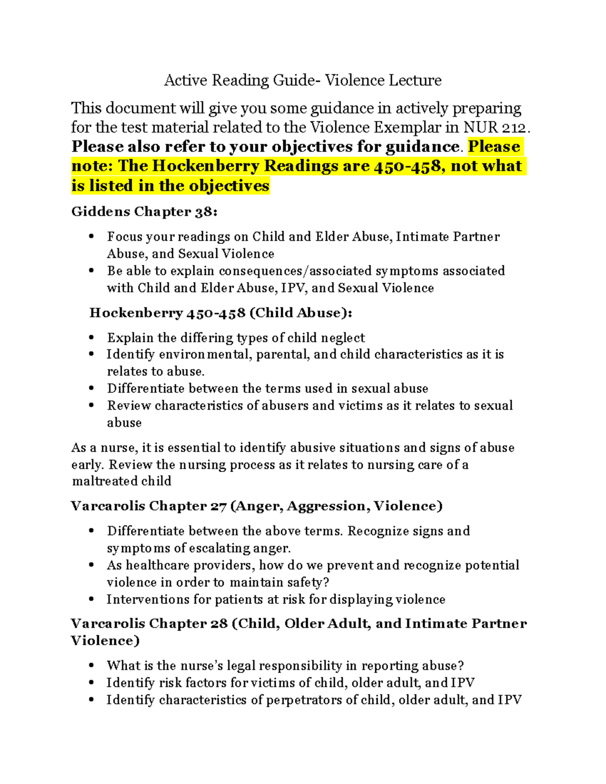 Violence Exemplar Active Reading Guide - Active Reading Guide- Violence ...