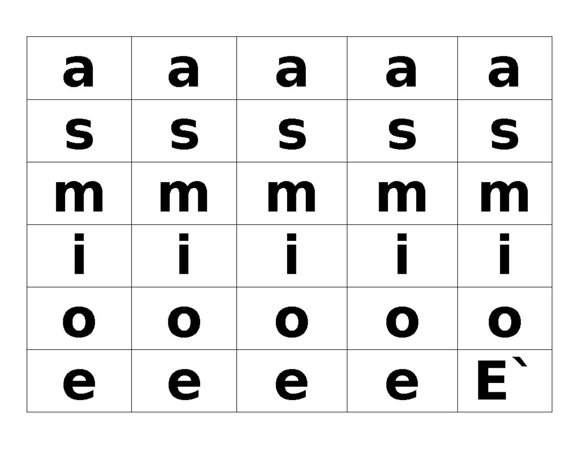 A - A,S, M letters for reading - Bachelor of elementary eduacation - a ...