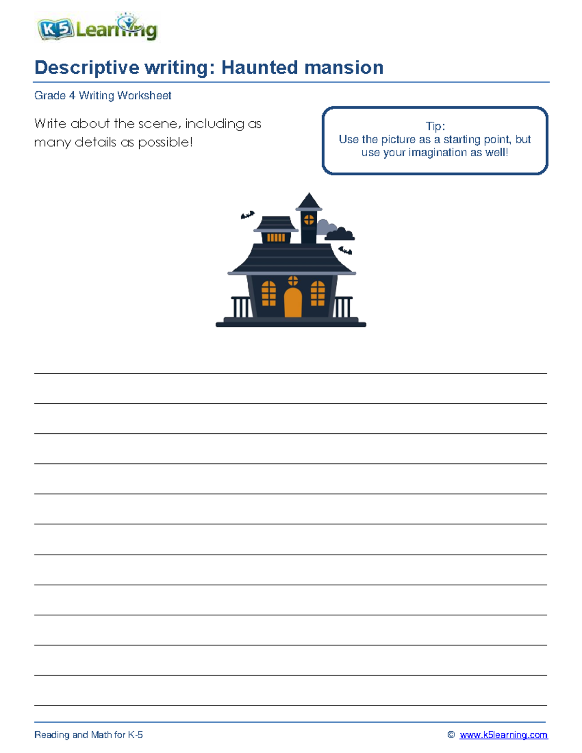 Grade 4 descriptive writing exv - Reading and Math for K- 5 ...