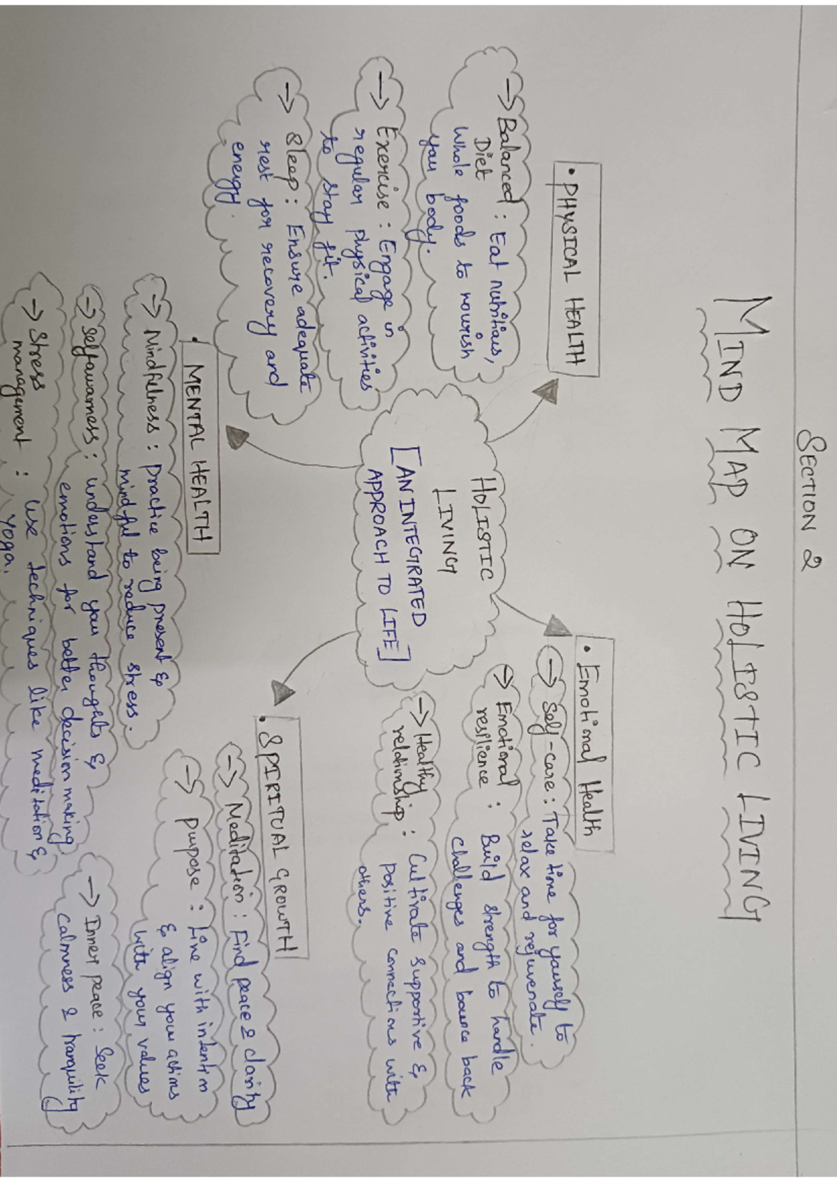 Mind map on holistic living - SECTION 2 MIND MAP ON HOLISTIC LIVING ...