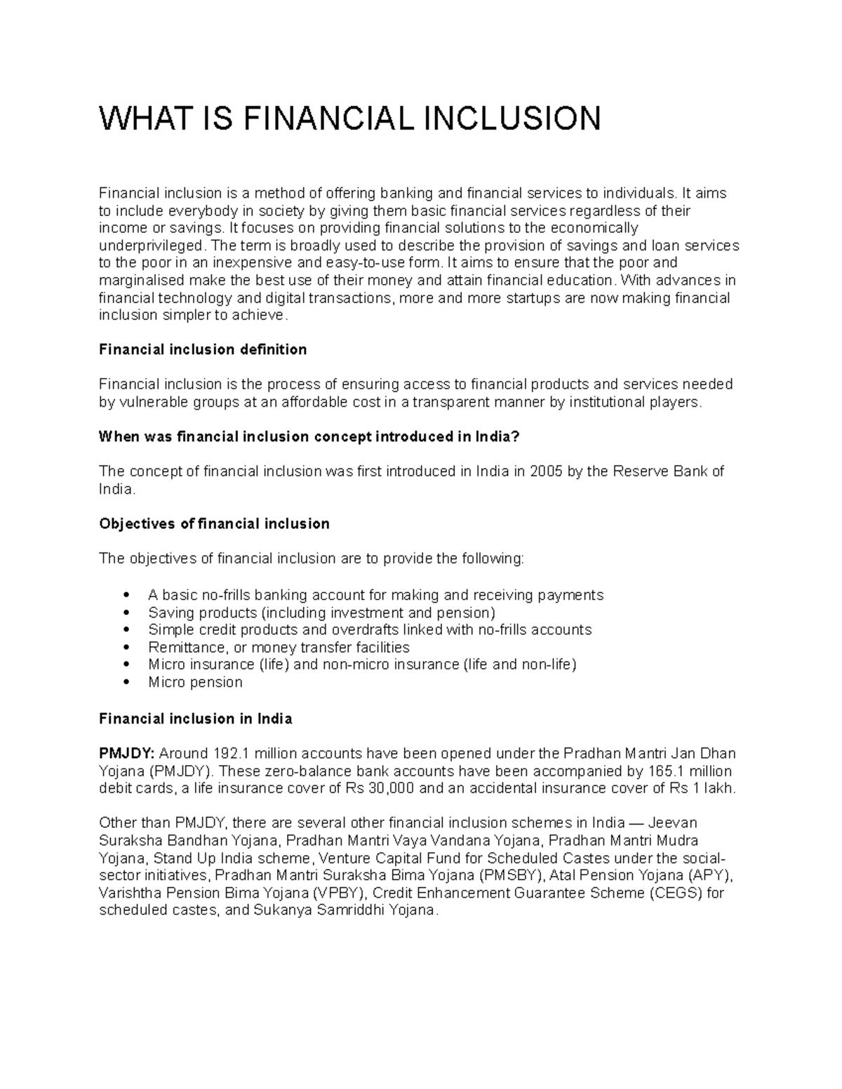 WHAT IS Financial Inclusion - WHAT IS FINANCIAL INCLUSION Follow ...