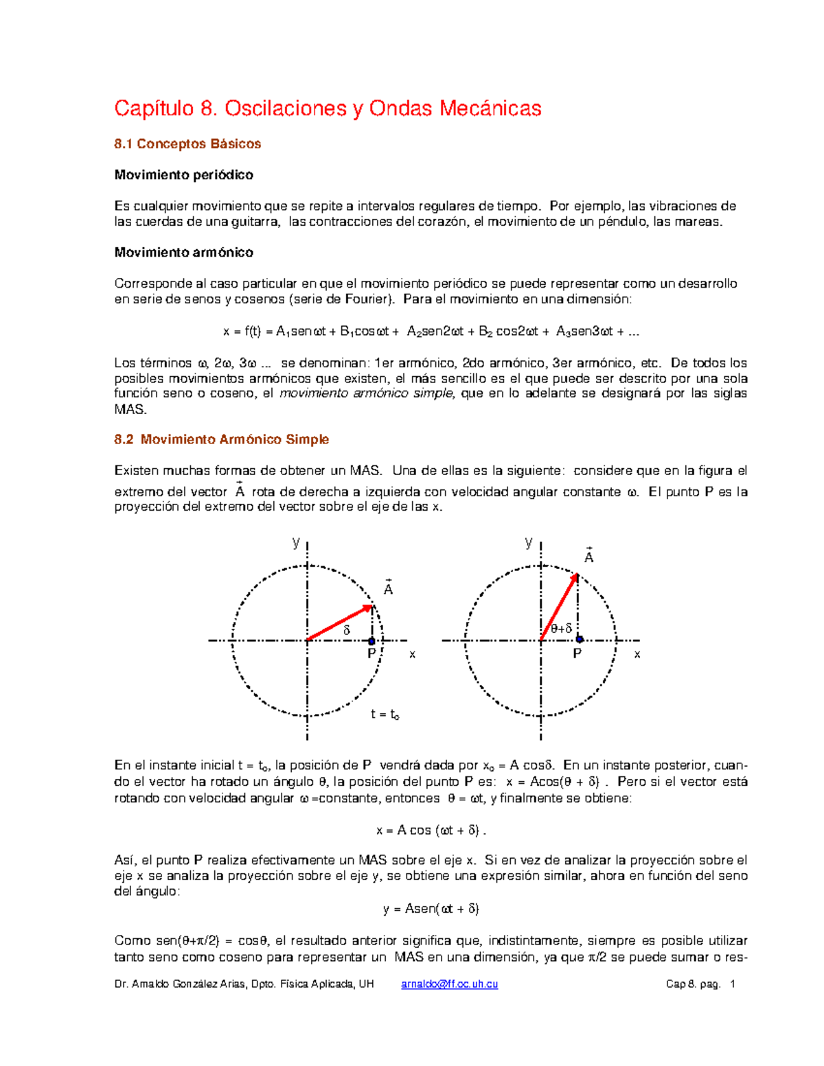 Oscilaciones y ondas mecánicas - 8. Oscilaciones y Ondas 8 Conceptos ...