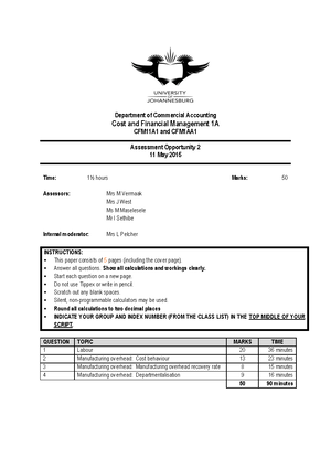2B Unit 2 Cost Classification Behaviour Estimation Workbook 2022 - COST & MANAGEMENT ACCOUNTING ...
