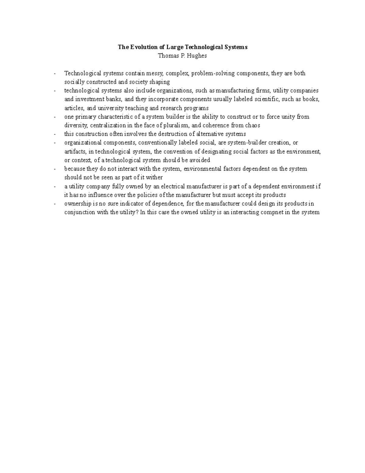 The Evolution of Large Technological Systems - Hughes Technological ...