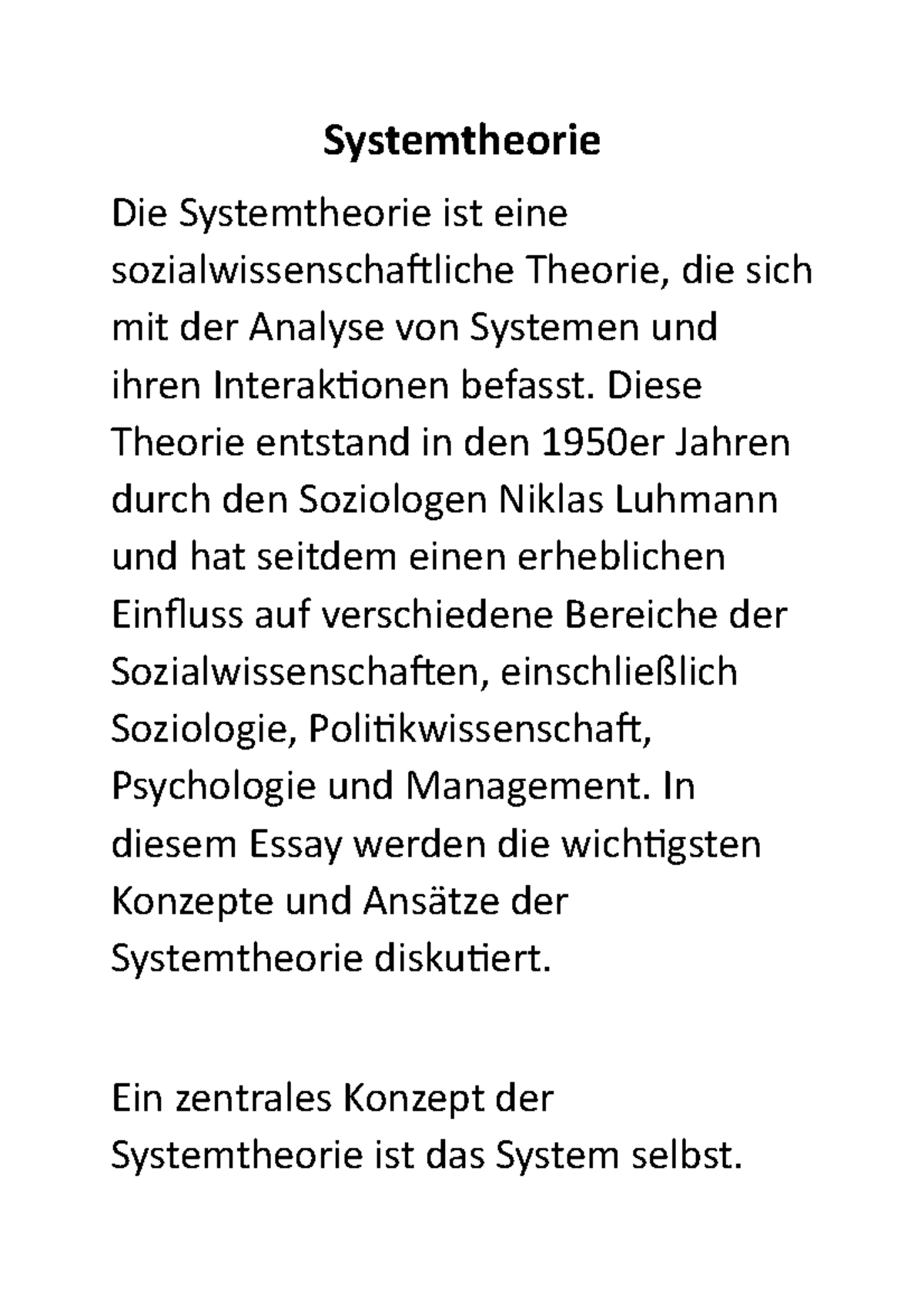 Systemtheorie - WiSe 2022/23 - Systemtheorie Die Systemtheorie ist eine ...