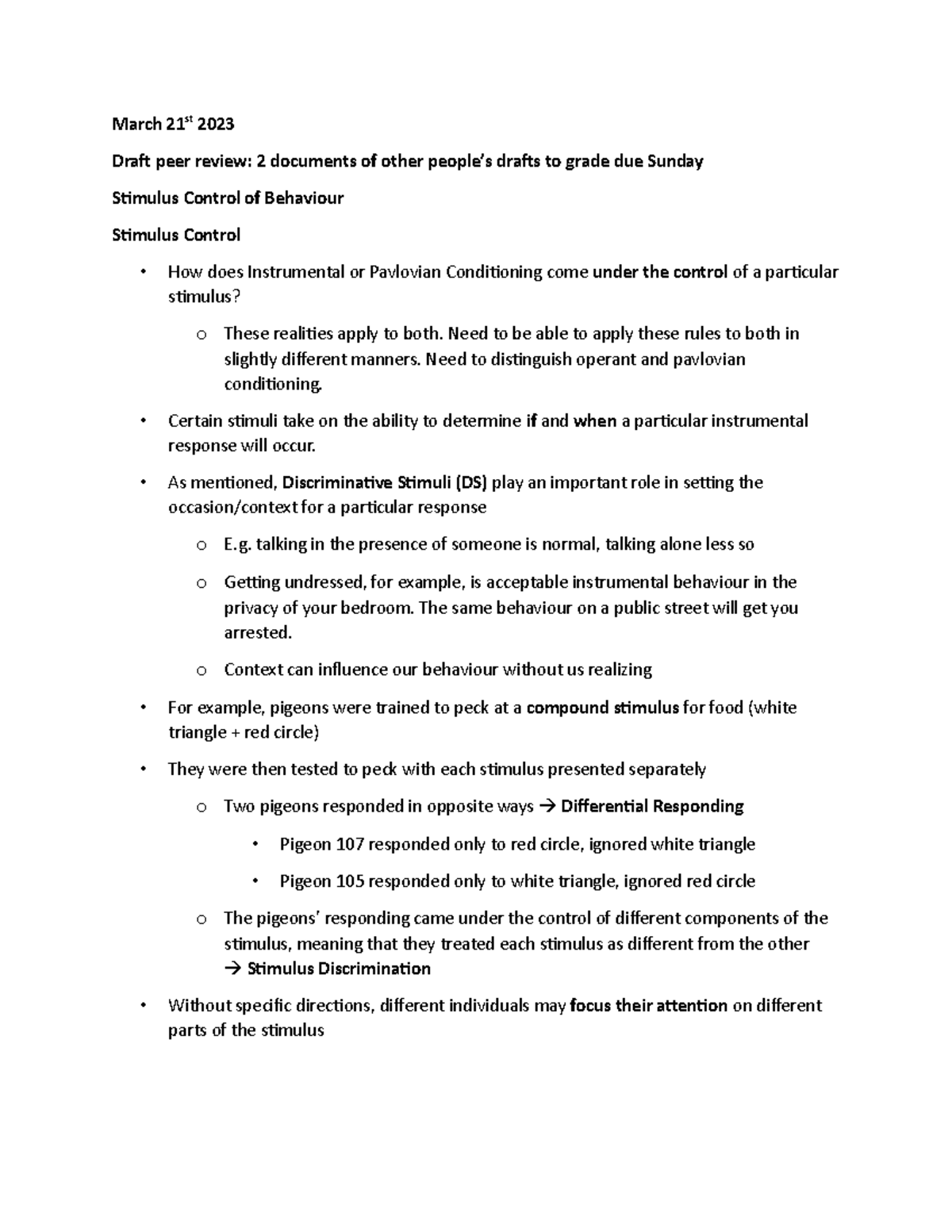 351 notes - March 21st 2023 Draft peer review: 2 documents of other ...