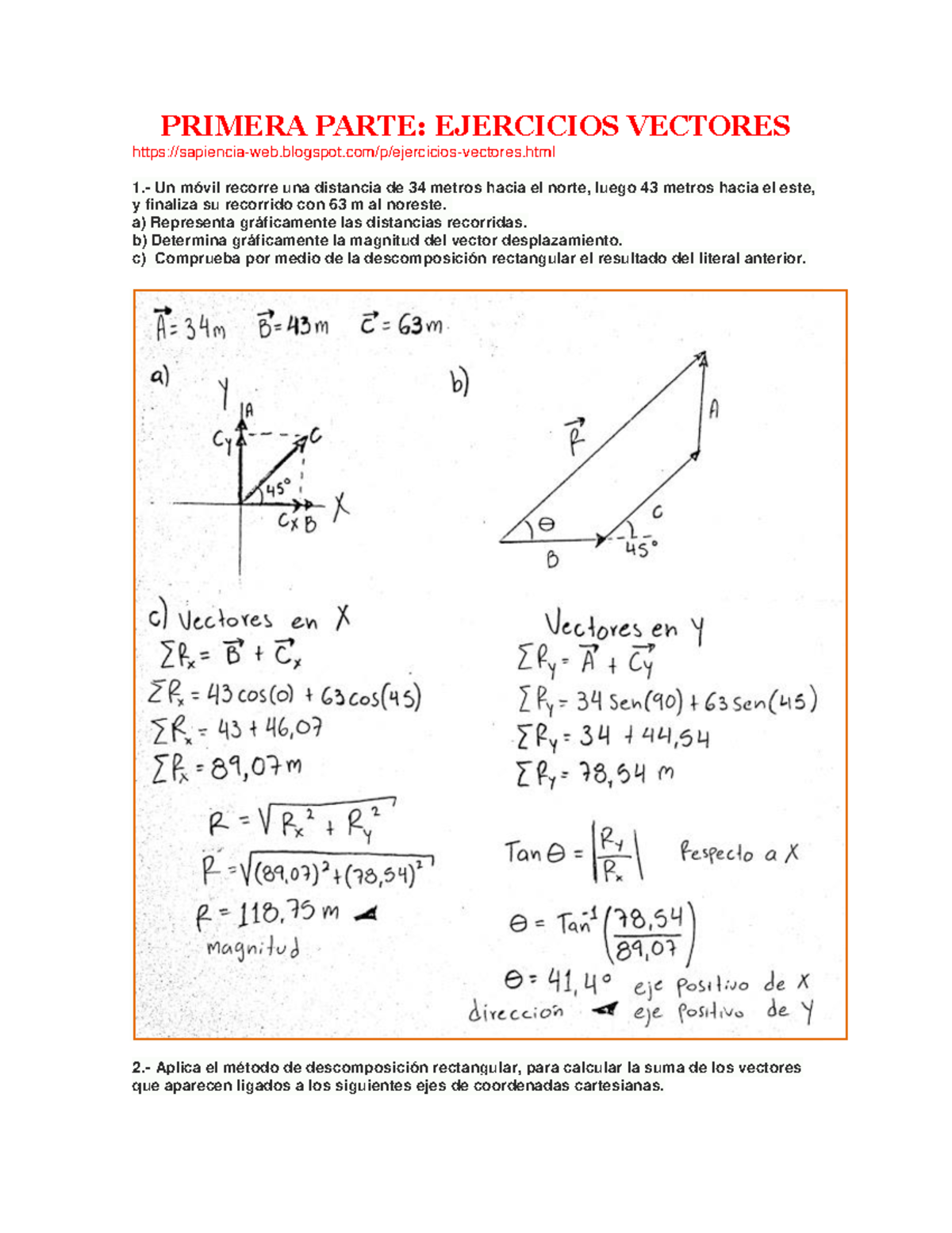 Vectores pdf - PRIMERA PARTE: EJERCICIOS VECTORES sapiencia-web ...